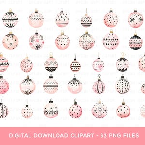 Christmas Baubles Clipart Bundle, PNG Graphics Digital Download ...