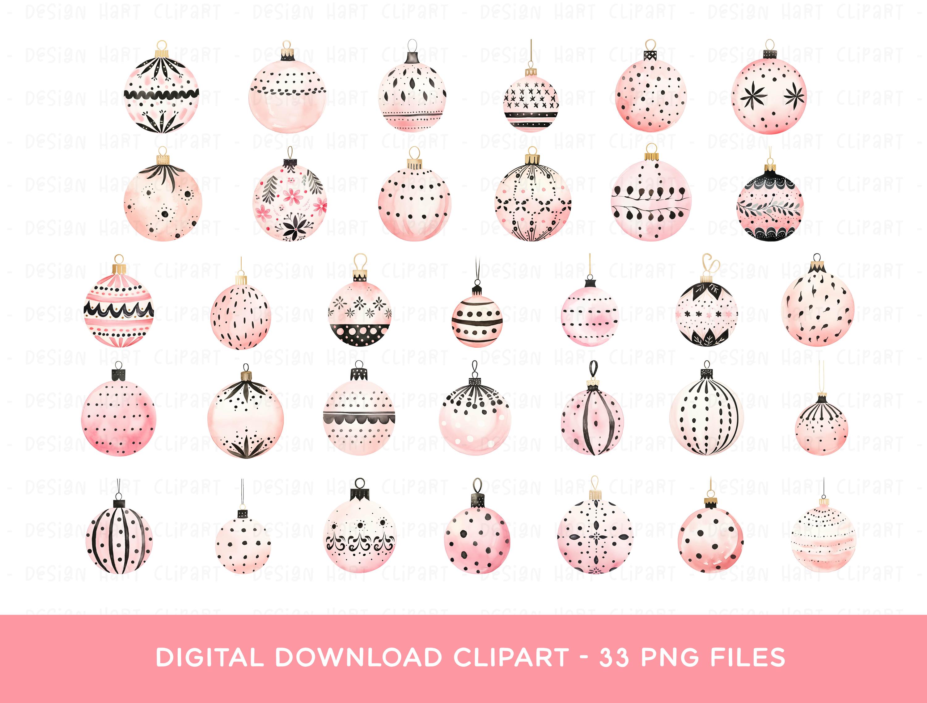 Christmas Baubles Clipart Bundle, PNG Graphics Digital Download ...
