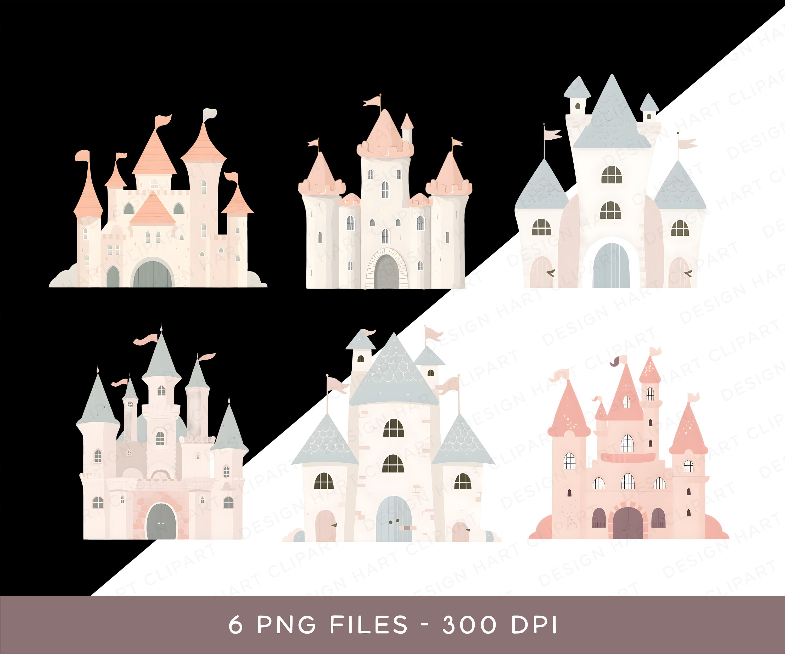 Fairy Princess Castle PNG Clipart Pastel Whimsical Sublimation Graphics ...