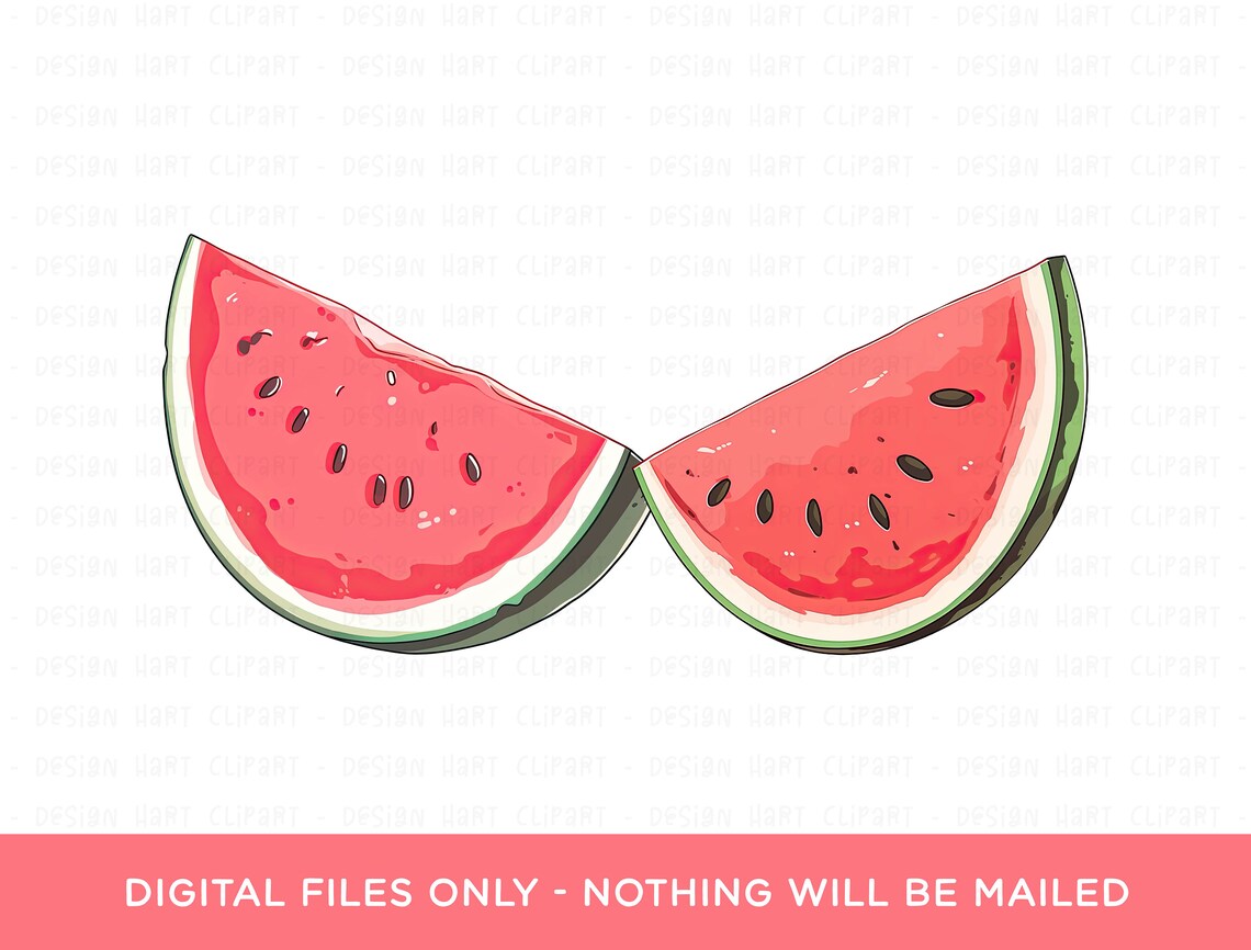 Watermelon Clipart Bundle, Watercolor Summer Fruit Slices PNG Clip Art ...