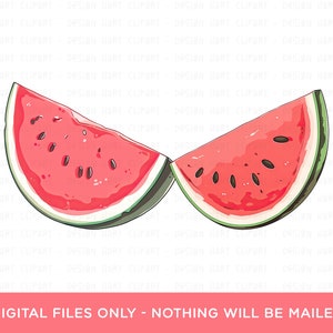 Watermelon Clipart Bundle, Watercolor Summer Fruit Slices PNG Clip Art ...