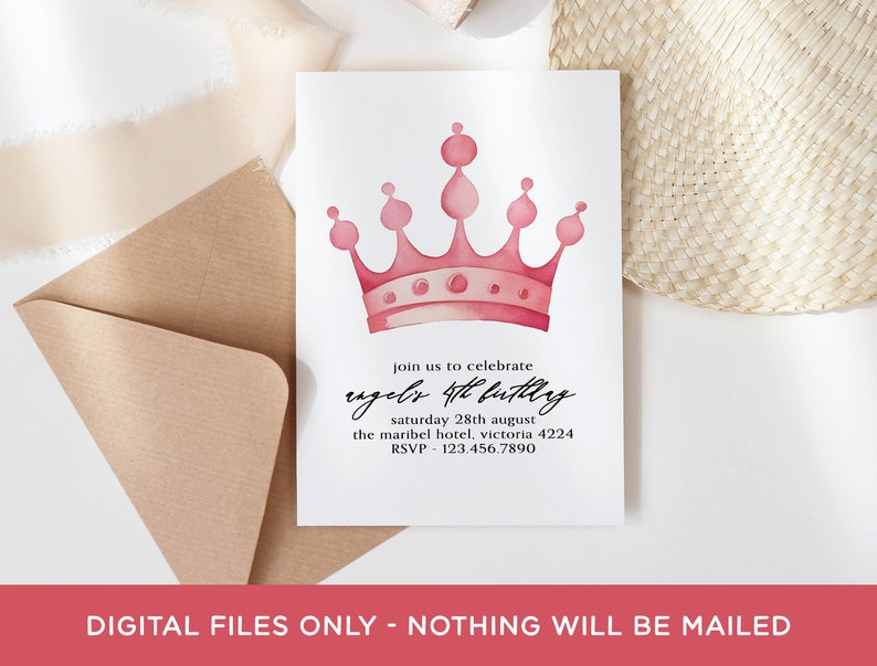 Crowns Clipart Bundle - Watercolor Pink Princess Crowns Hand Painted ...