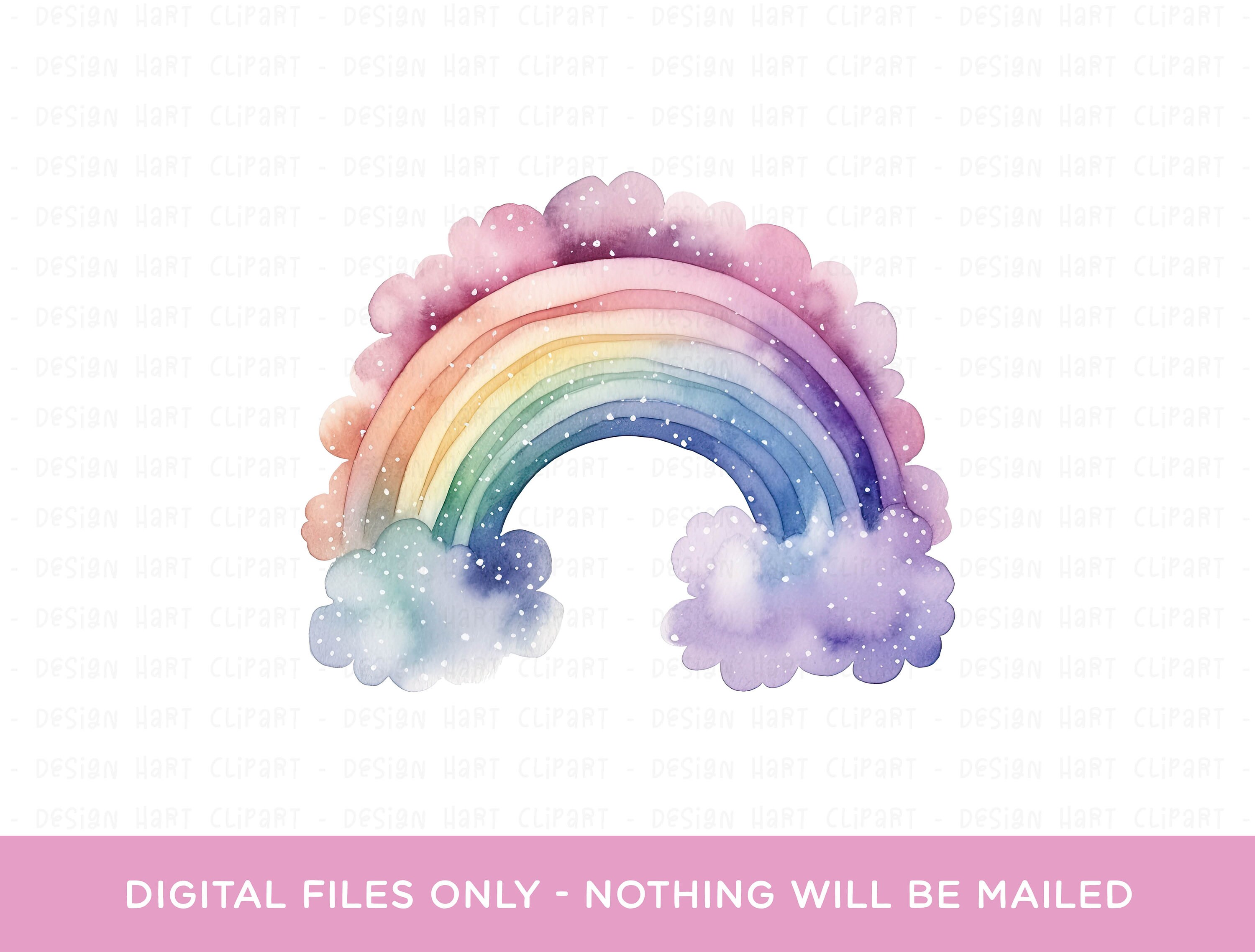 Rainbows Clipart Bundle, Watercolor PNG Graphics Digital Download ...