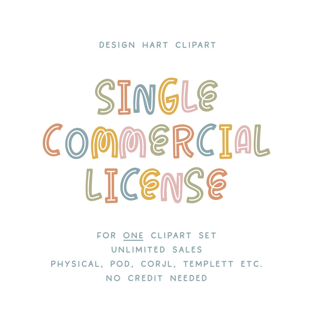 Unlimited Commercial License - for 1 Clipart Set or Item - Etsy