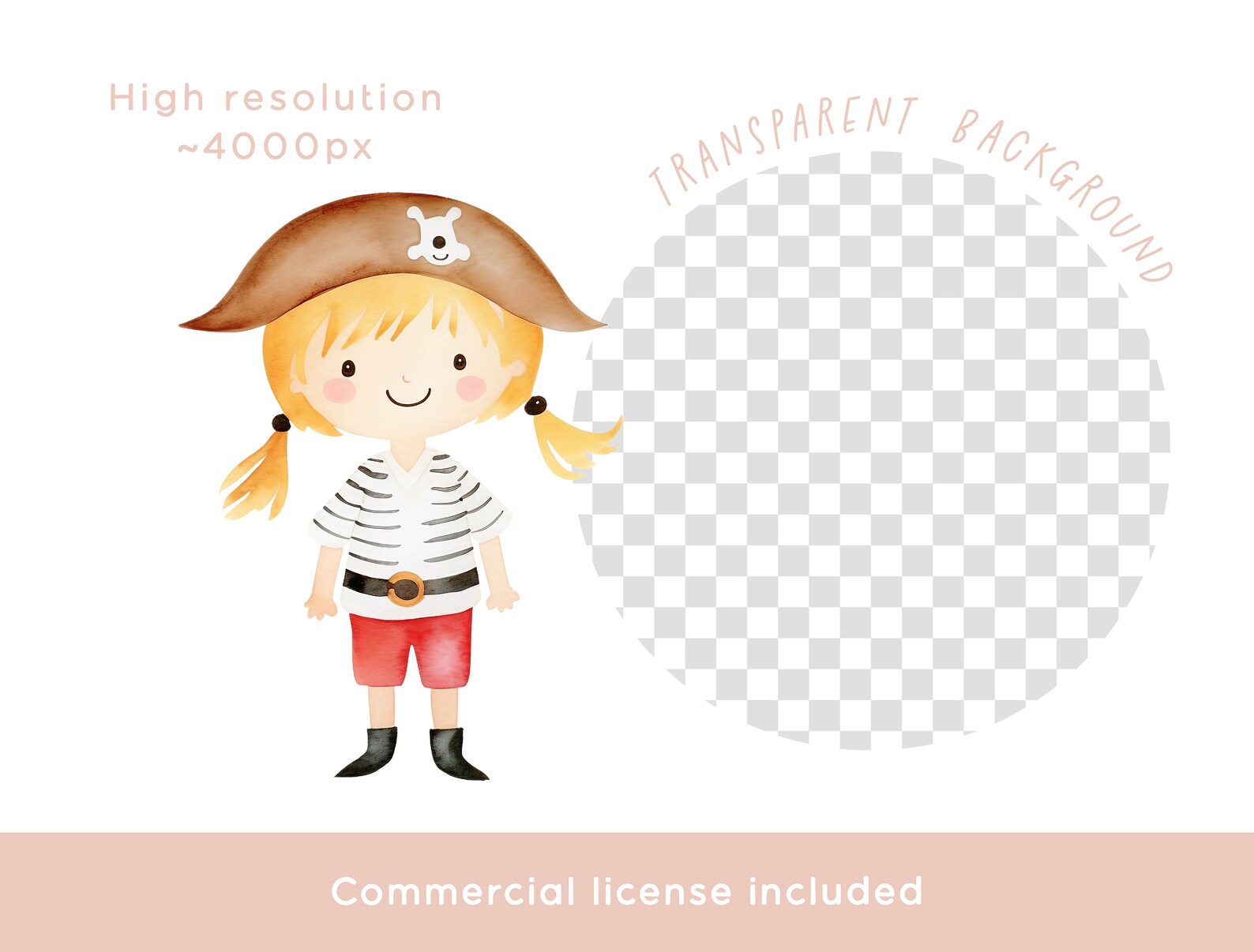 Pirate Clipart Bundle Watercolor Treasure Ship Map Skulls Nautical PNG ...