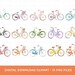 Bicycle Clipart Bundle Set, Watercolor Colorful Pastel Bike PNG Digital ...