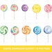 Lollipop Clipart Bundle, Watercolor Sweets Lollies Candy PNG Clip Art ...