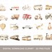 Transport Clipart Bundle Set, Watercolor Bus Car Plane Train Helicopter ...