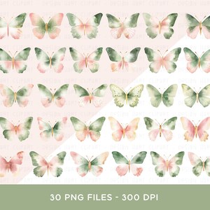 Watercolor Butterfly Clipart Bundle, PNG Sublimation Graphics Digital ...