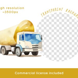 Construction Clipart Bundle, Vehicles Watercolor Digger Excavator Dump ...