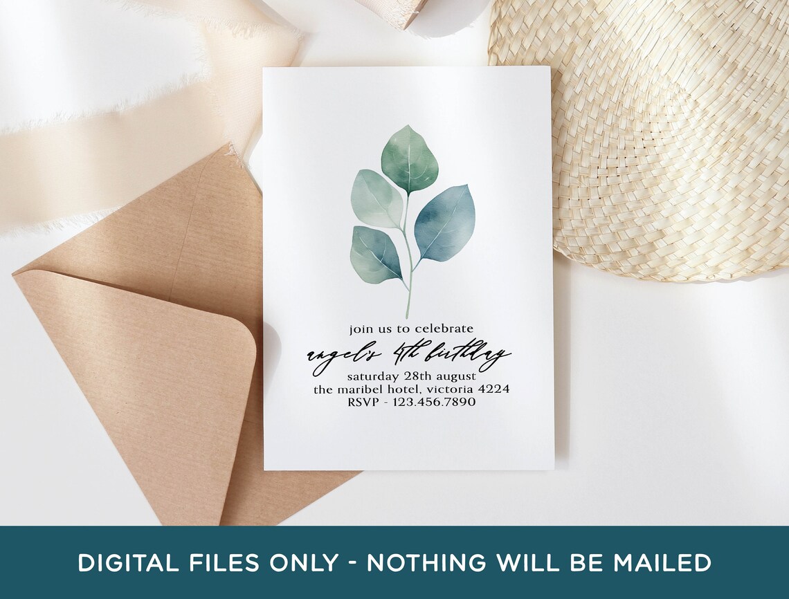 Leaf Clipart - Watercolor Greenery Branch Sprig PNG for Wedding ...