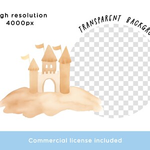 Beach Clipart Bundle, Summer Ocean Kite Sandcastle Umbrella Sun Ice ...