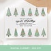 Christmas Tree Clipart Bundle Set, Cute Cartoon Xmas Trees Pastel ...