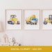 Construction Clipart Bundle, Vehicles Watercolor Digger Excavator Dump ...