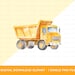 Dump Truck Clipart, Watercolor Construction Vehicle PNG, Digital ...