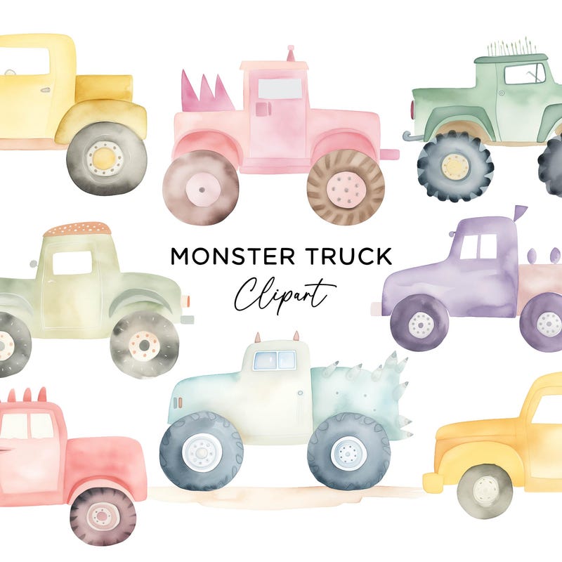 Monster Truck Clipart - Etsy
