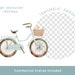 Bicycle Clipart Bundle, Vintage Retro Beach Cruiser With Baskets in ...