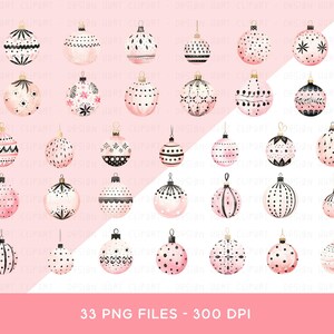 Christmas Baubles Clipart Bundle, PNG Graphics Digital Download ...