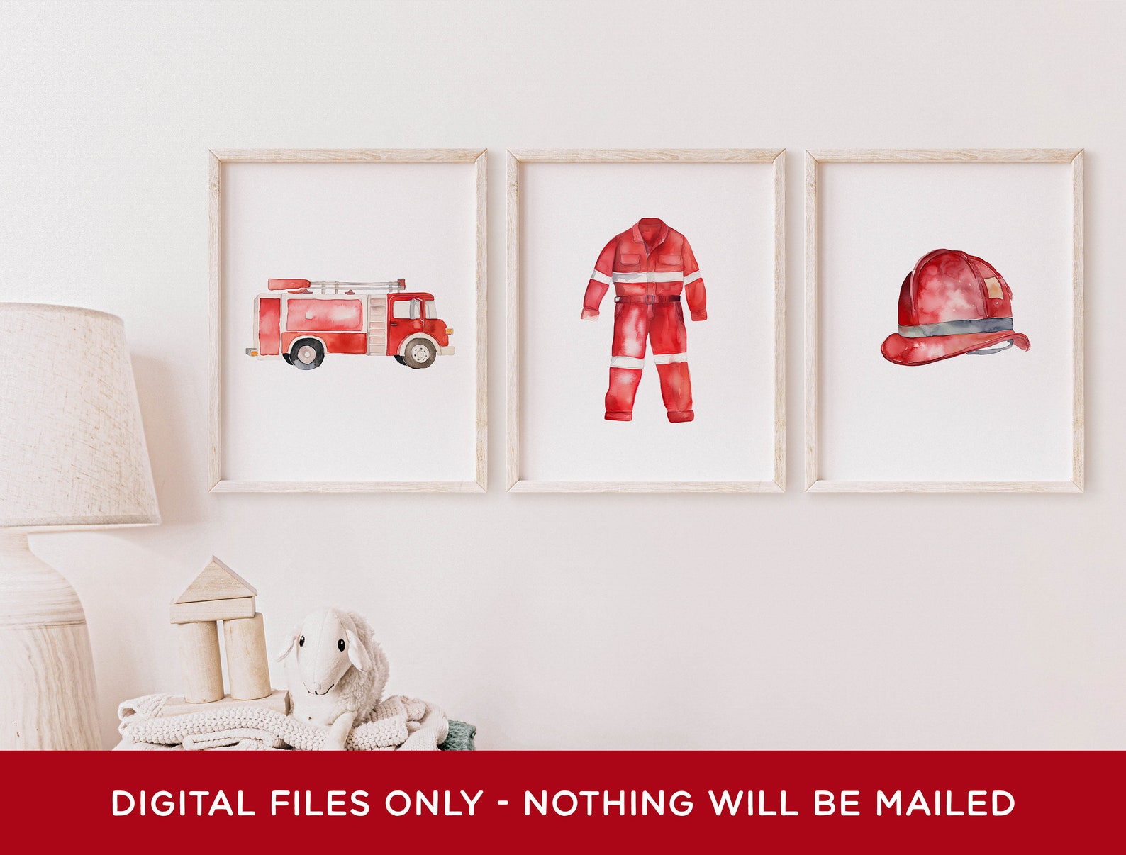 Firefighter Clipart Bundle, Watercolor Fireman Firetruck Clip Art PNG ...