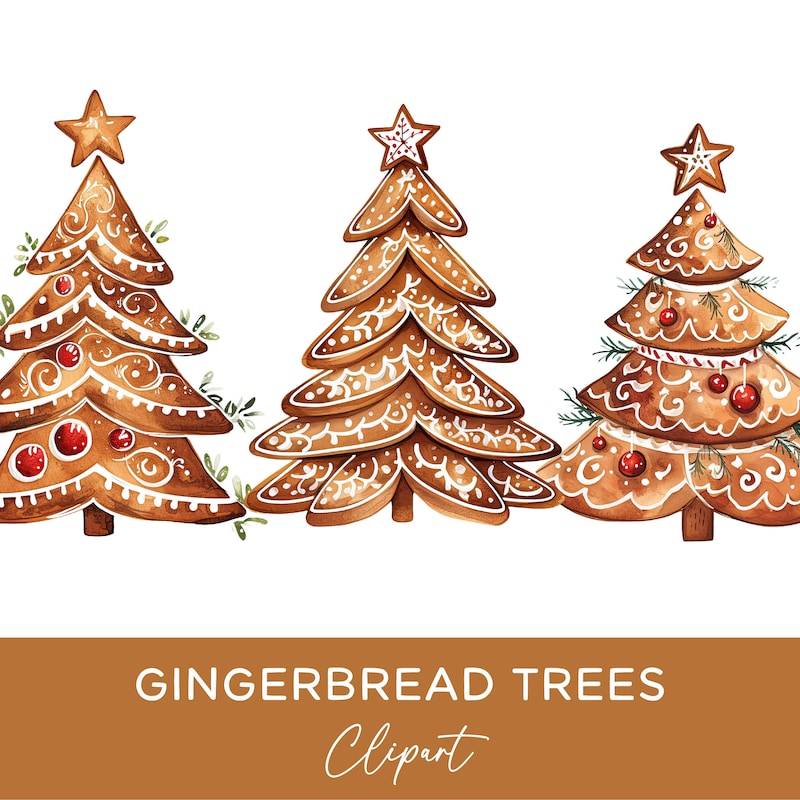 Gingerbread Clipart - Etsy