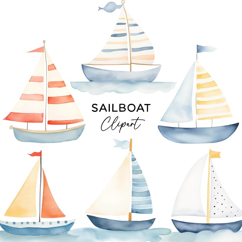 Sailboat Watercolor Set - Etsy