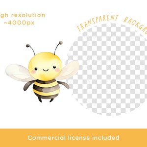 Bee Clipart Bundle, Watercolor Bumble Bee Honeycomb Clip Art PNG ...