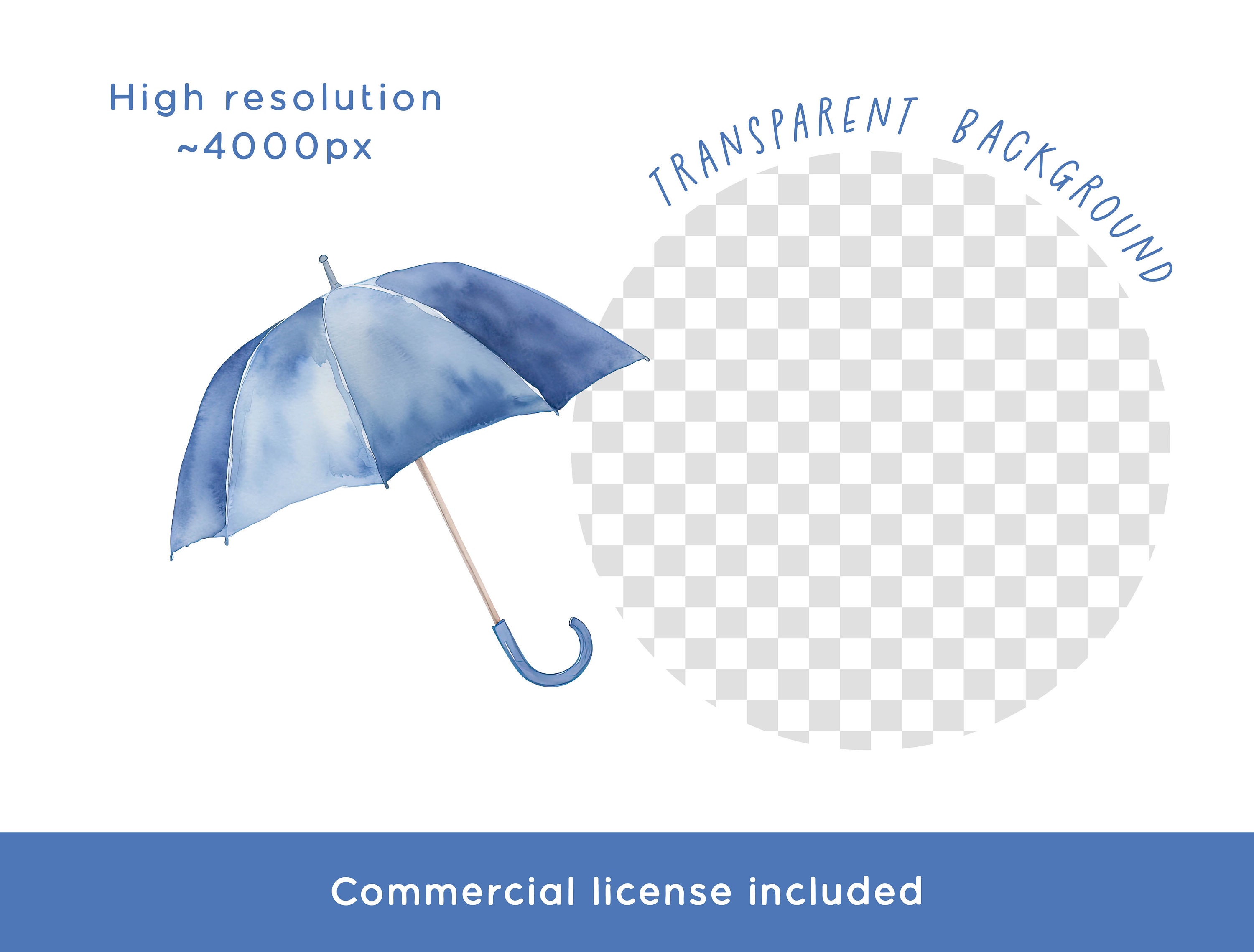 Umbrellas & Gumboots Clipart Bundle, Watercolor Wellies Brollies Rain ...
