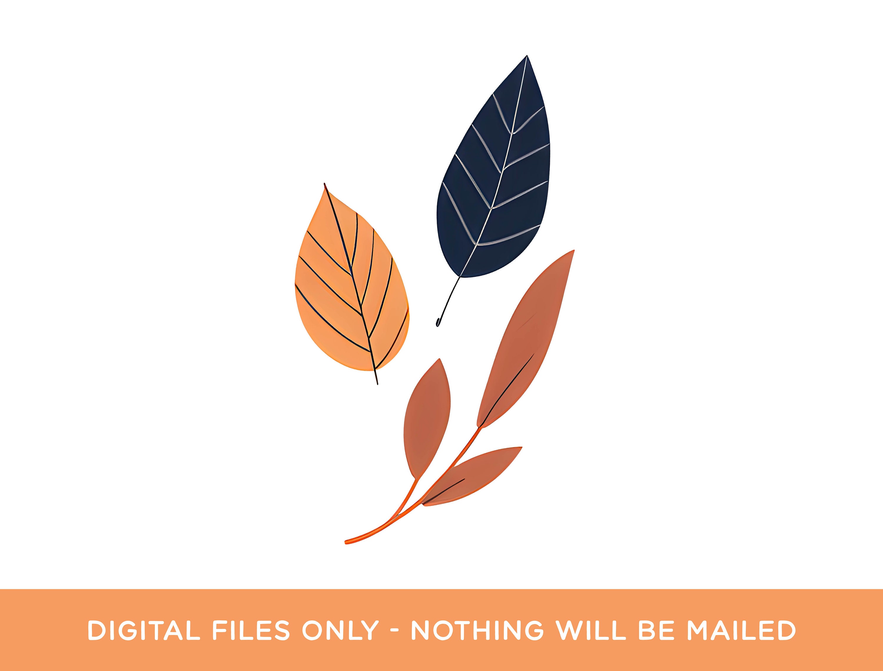 Fall Leaves Clipart Bundle, PNG Commercial Use, Autumn Leaf Graphics ...