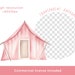 Pink Camping Clipart Bundle, Watercolor Adventure Camper Tent Campfire ...