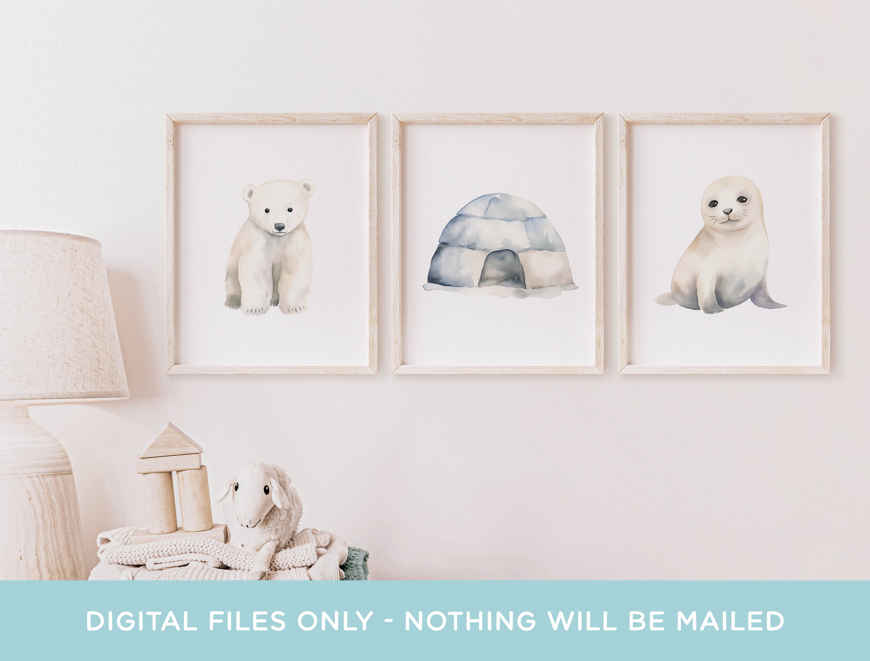 Arctic Animals Clipart Bundle Watercolor Seal Penguin Whale Iceberg PNG ...