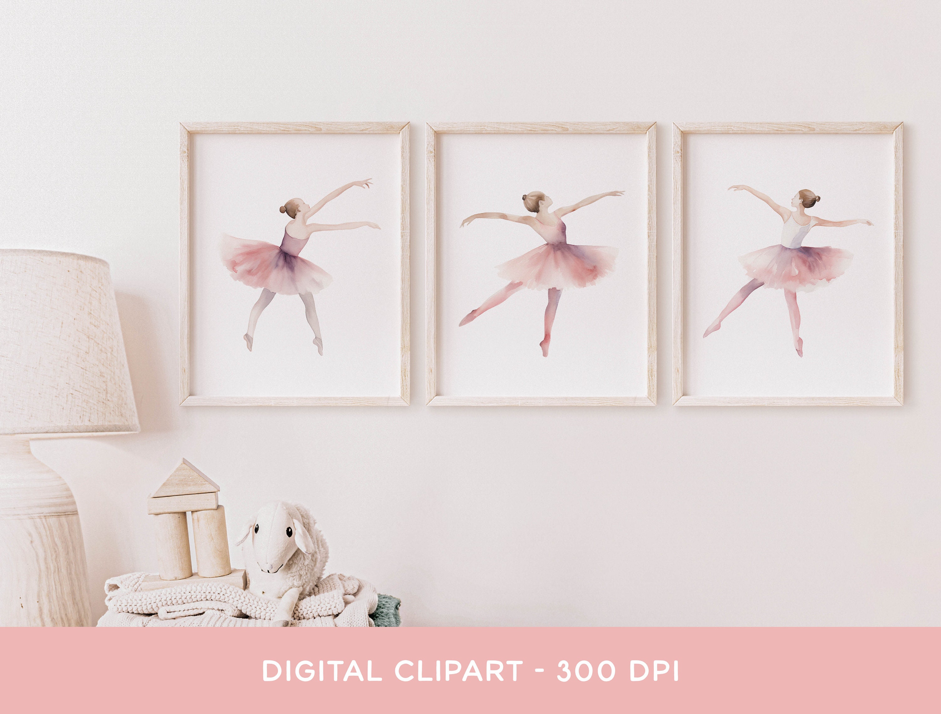 Ballet Clipart Bundle Set, Ballerina Dancer Watercolor Tutu Floral Bow ...