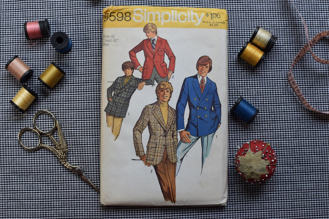 Simplicity 9598 Mens Suit Jacket, 42 Chest - Etsy
