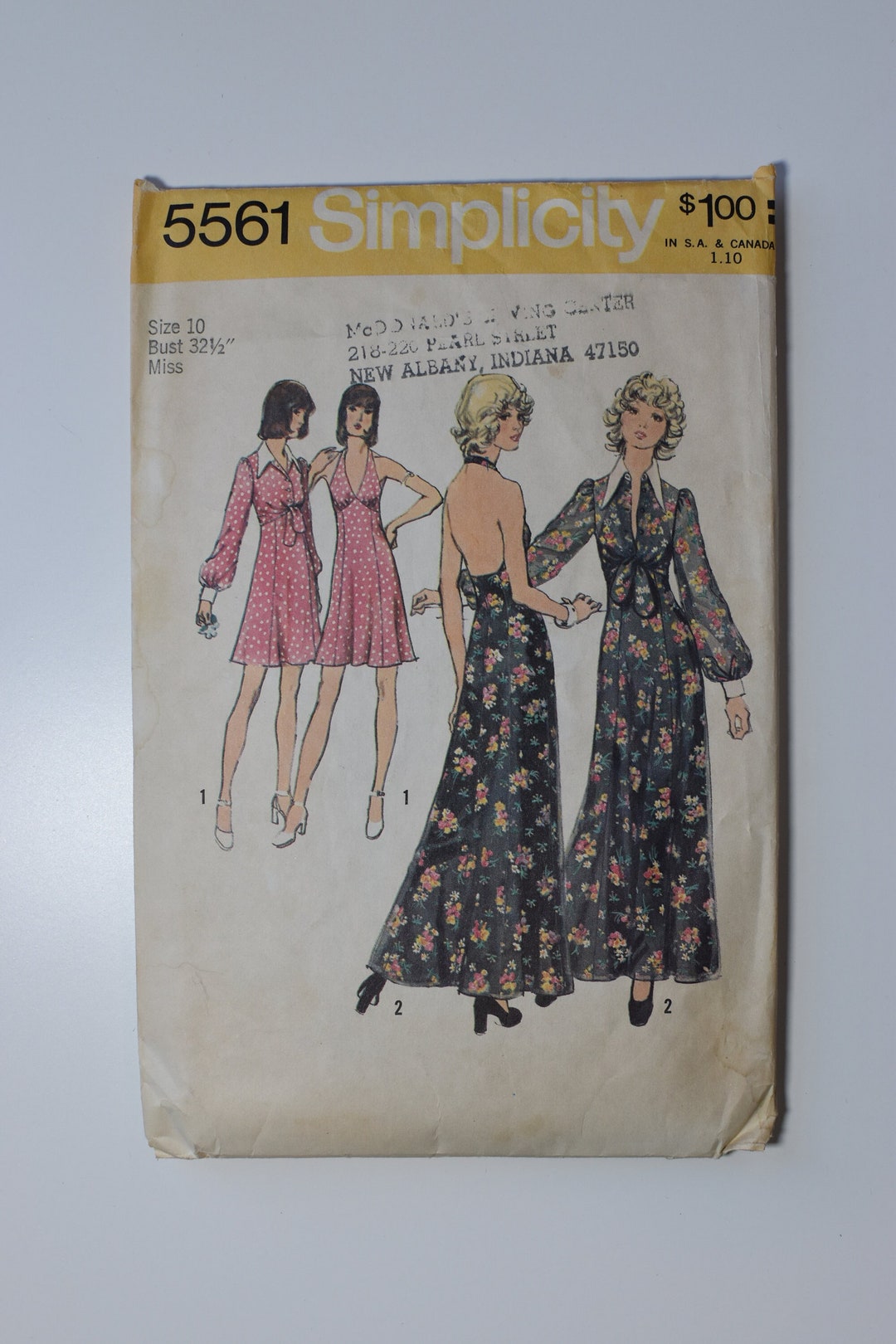 Simplicity 5561 70s Collared Dress Bust 32.5 - Etsy