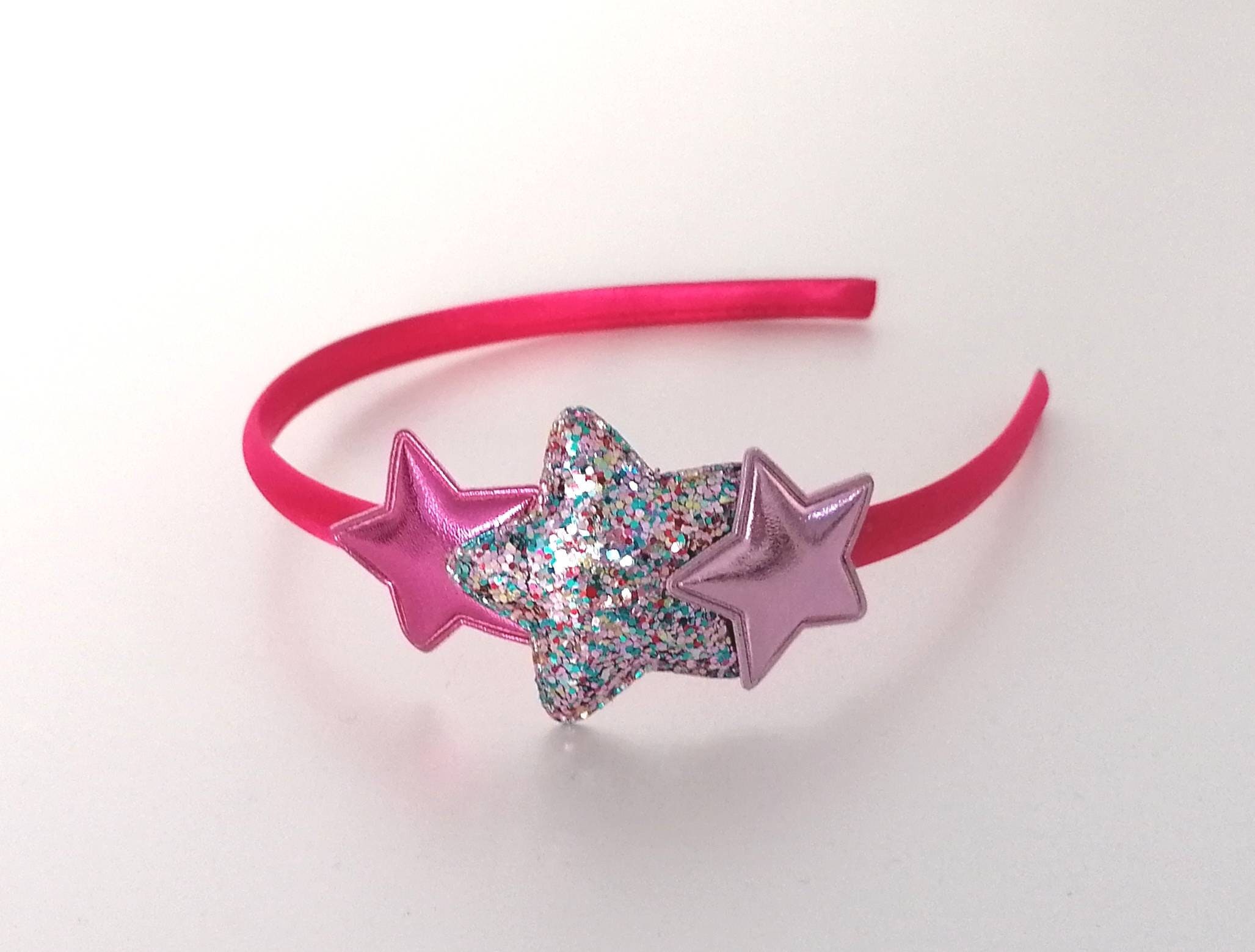 Sparkly Star Hairband / Pink Stars Headband / Glitter Star | Etsy
