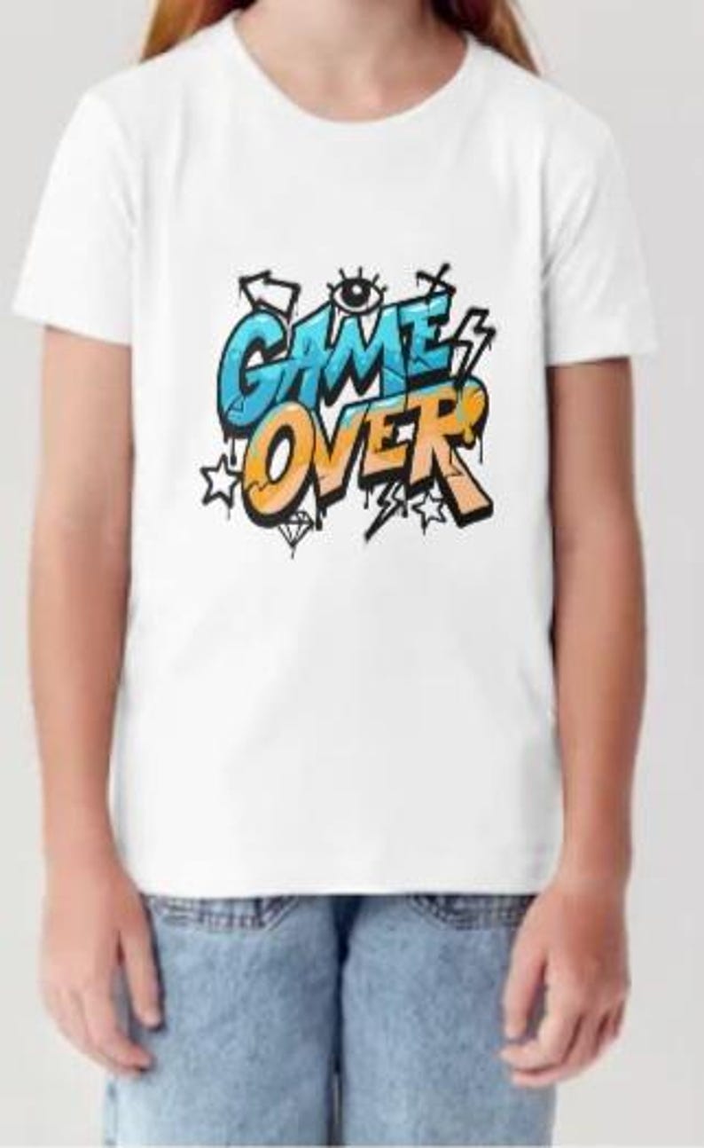 Blue/orange Game Over Shirt Design - Etsy