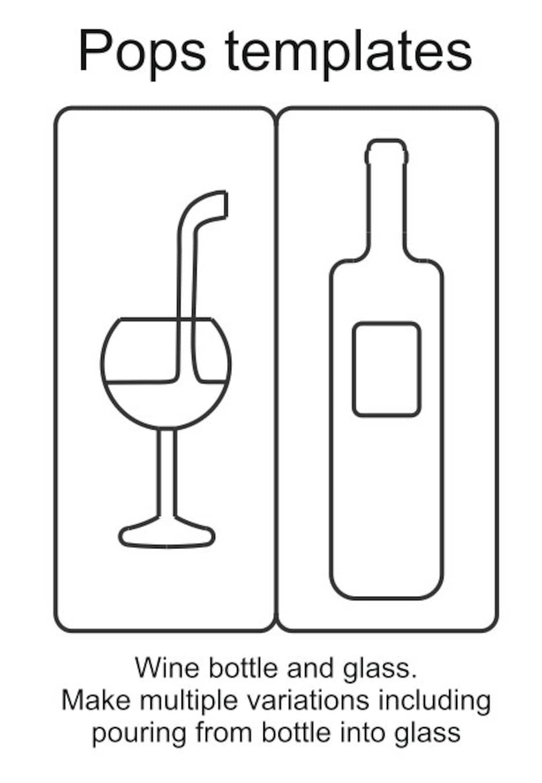 Wine Glass and Bottle Template Clear 6mm Thick Acrylic Sheet - Etsy