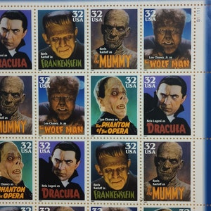 1997 USPS Classic Movie Monster Stamps. Unused Sheet. - Etsy