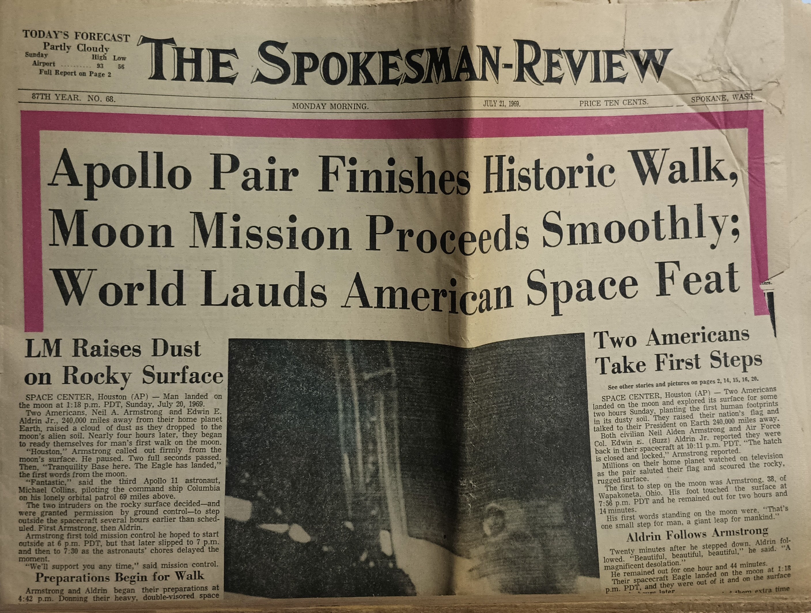 1969 Newspaper Moon Mission