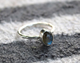 Grey Stone Ring | Etsy