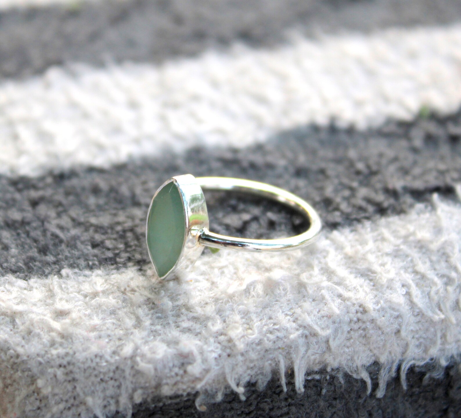 Green Aventurine Ring Delicate Ring stack Ring sterling | Etsy