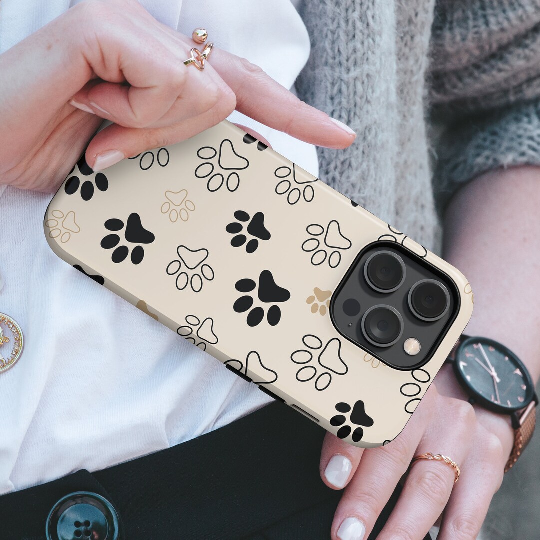Paw Print Phone Case Beige Dog Pet TOUGH Cover Fit for iPhone 17 Pro ...