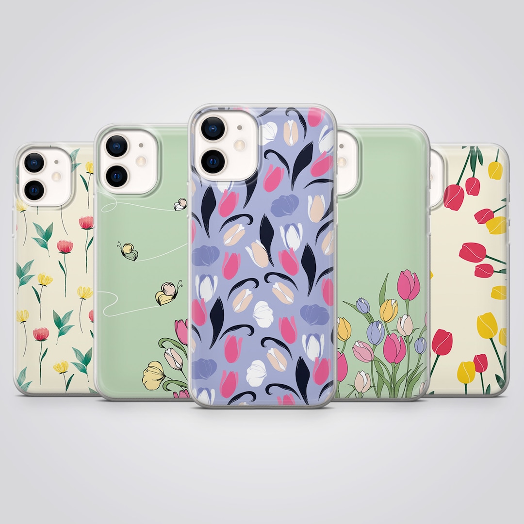 Tulip Phone Case Cute Flower Floral Cover Fit for iPhone 16 Pro Max, 15 ...
