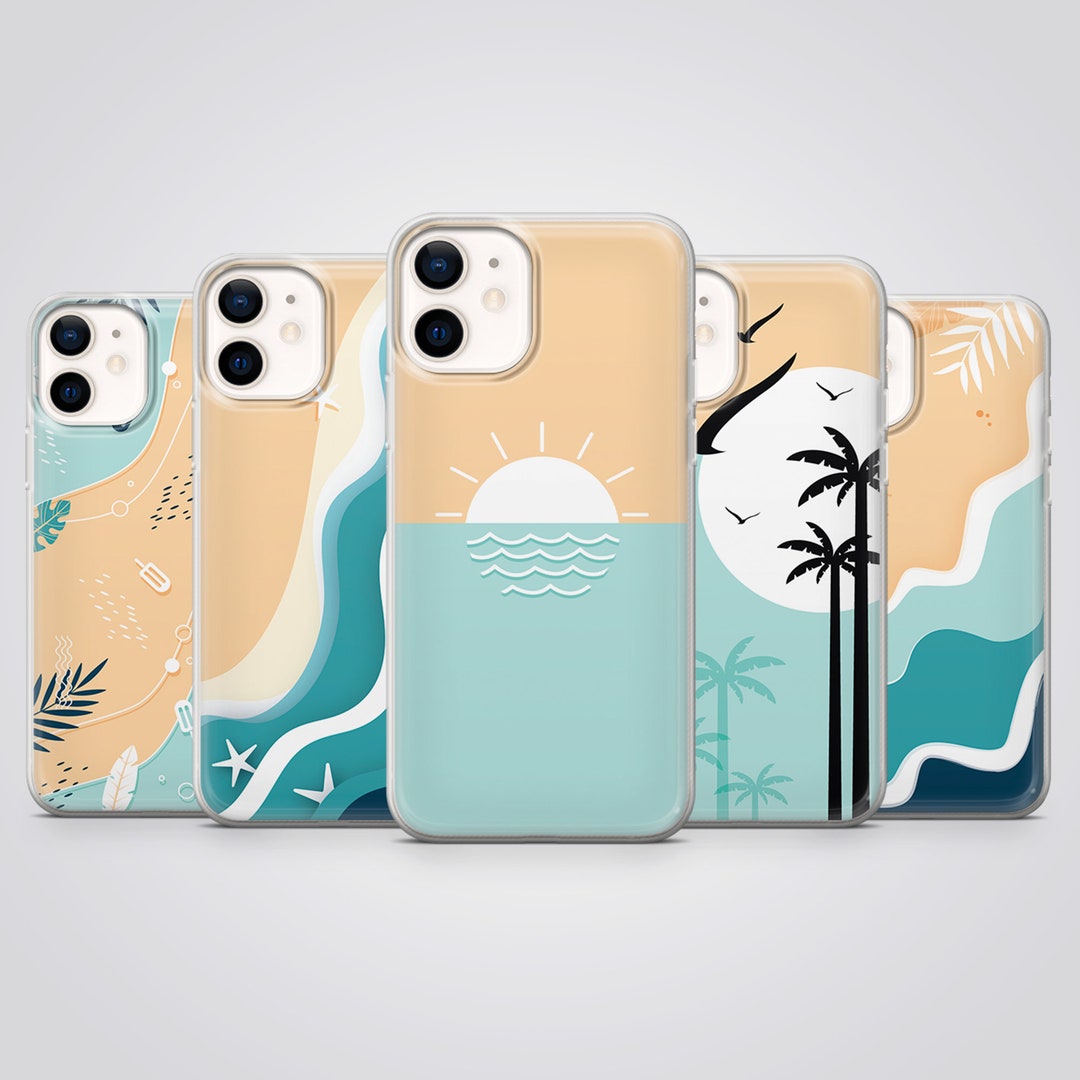 Beach Phone Case Palm Tree Ocean Wave Cover Fit for iPhone 15 Pro Max ...
