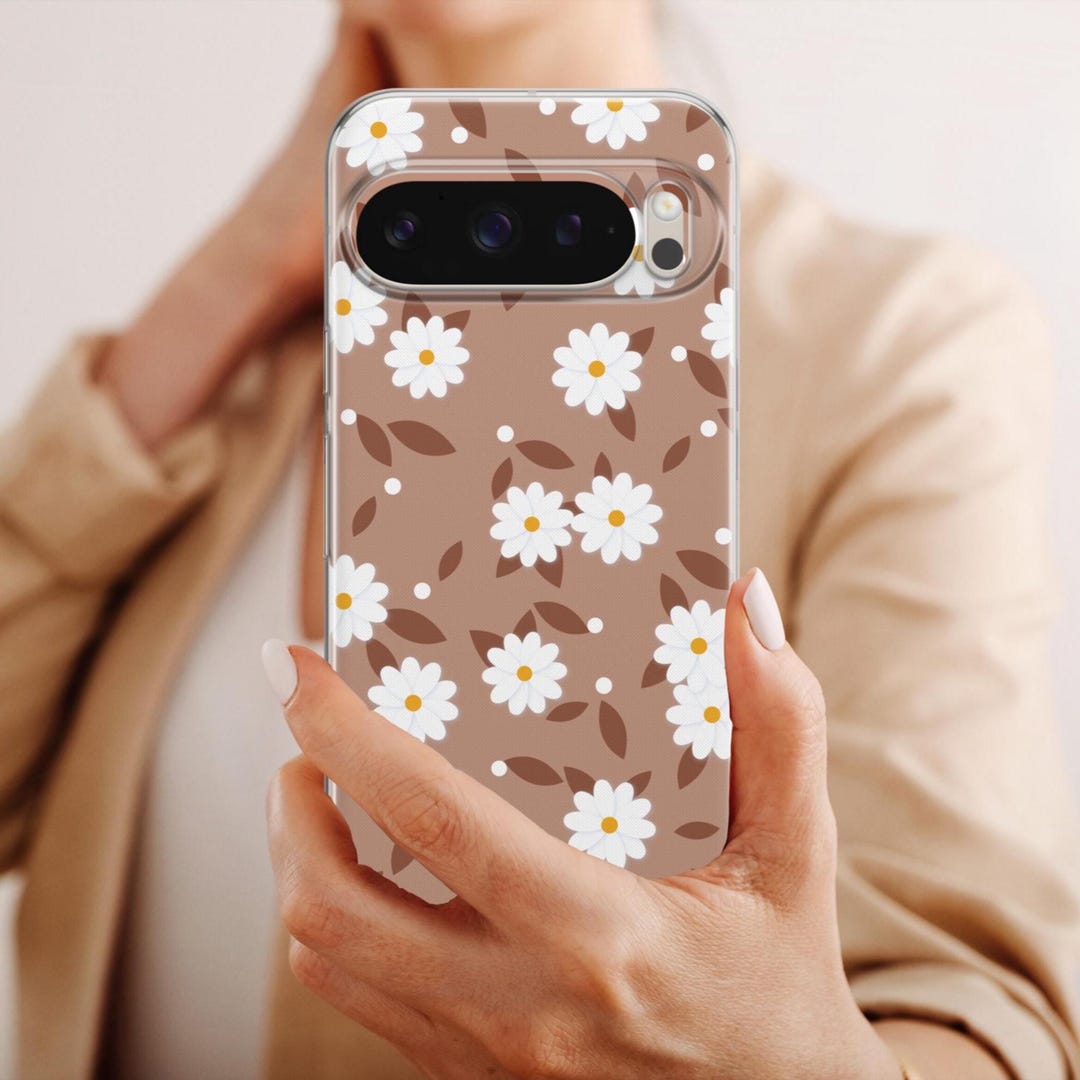 Daisy Flower Phone Case Cute Beige Cover Fit for Google Pixel 10, 9, 8A ...
