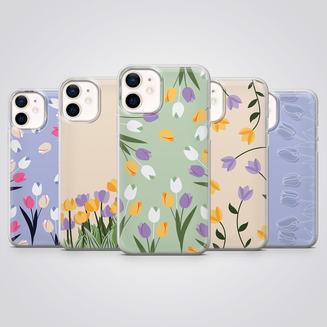 Tulip Phone Case Cute Spring Flower Cover Fit for iPhone 15 Pro Max, 14 ...