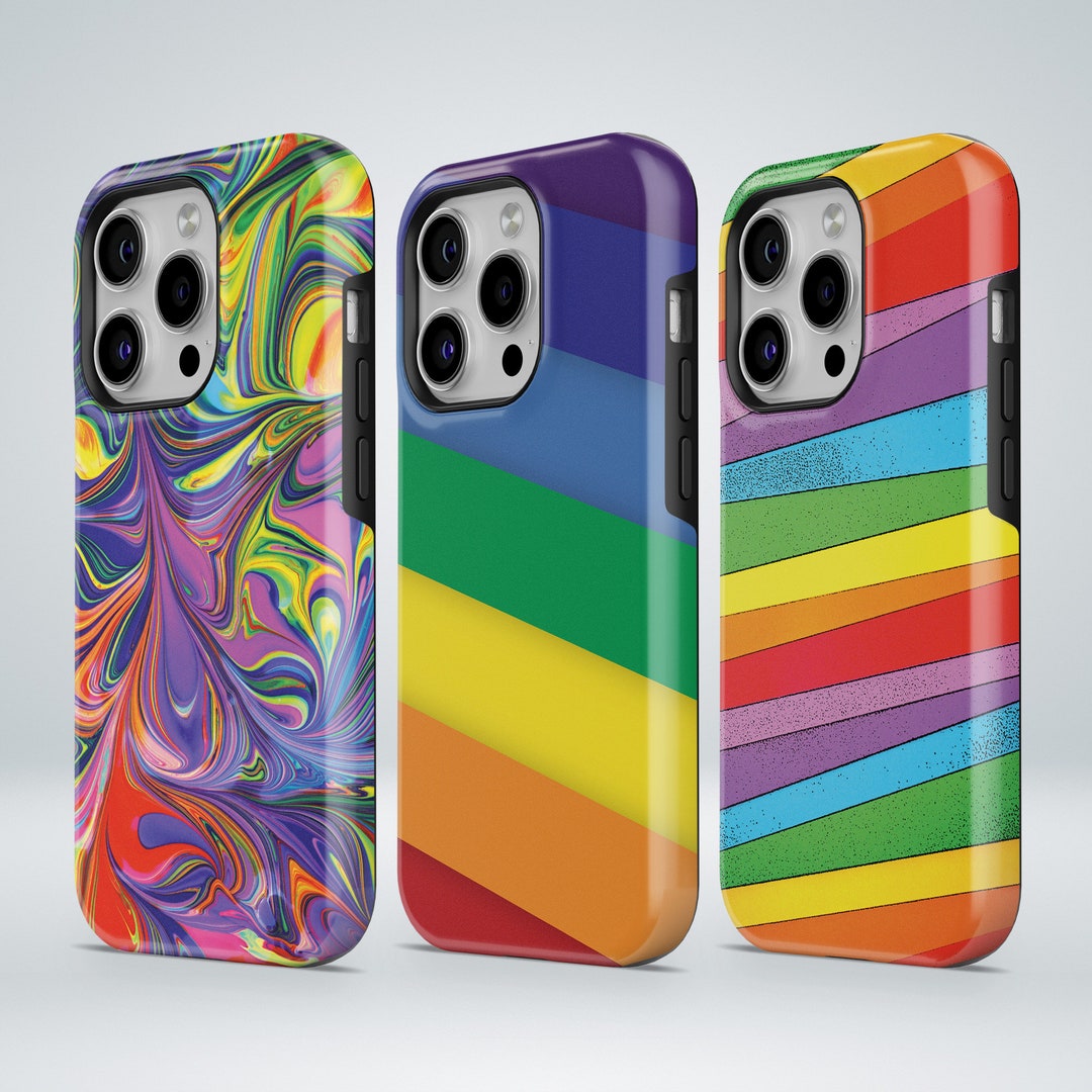 Rainbow Phone Case Pride Stripe TOUGH Cover Fit for iPhone 15 Pro Max ...