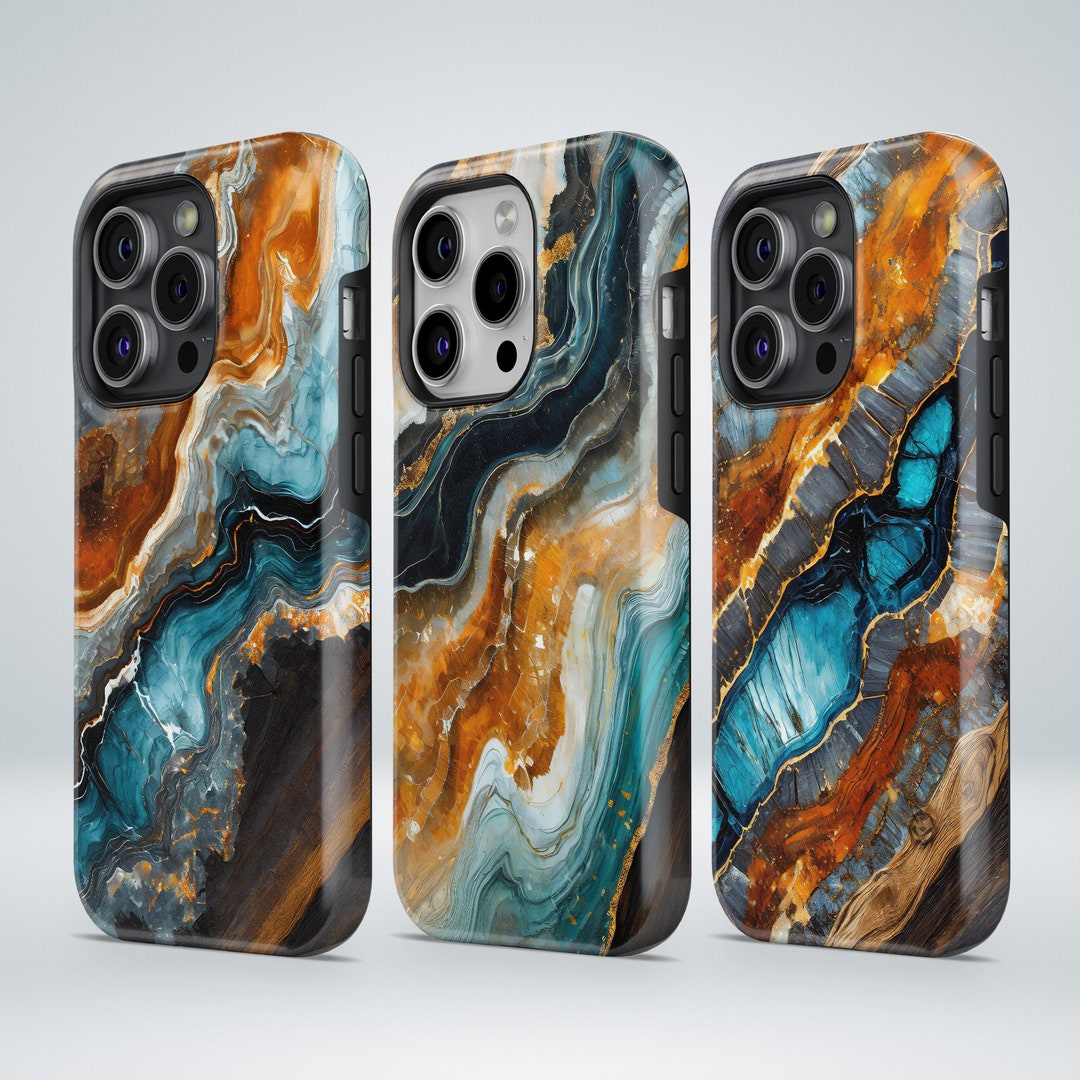Faux Epoxy Phone Case Resin Wood TOUGH Cover Fit for iPhone 17 Pro Max ...