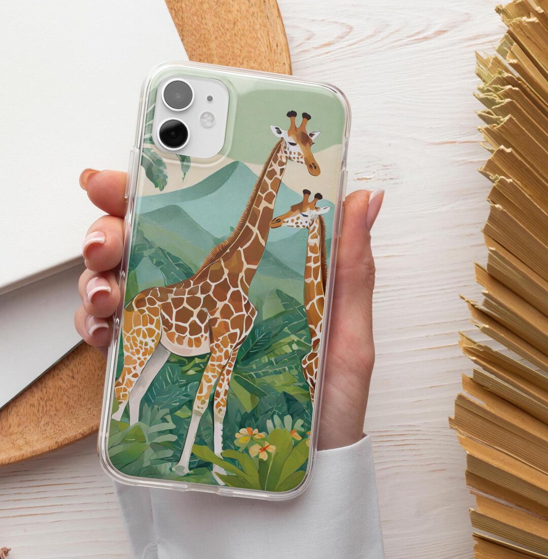 Giraffe Phone Case Oasis Scenery TOUGH Cover Fit for iPhone 16 Pro Max ...
