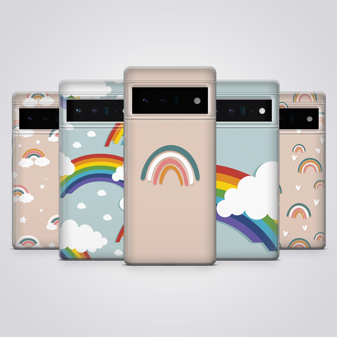 Rainbow Phone Case Cute Clouds Cover Fit for Google Pixel 9, 8, 8A, 7A ...