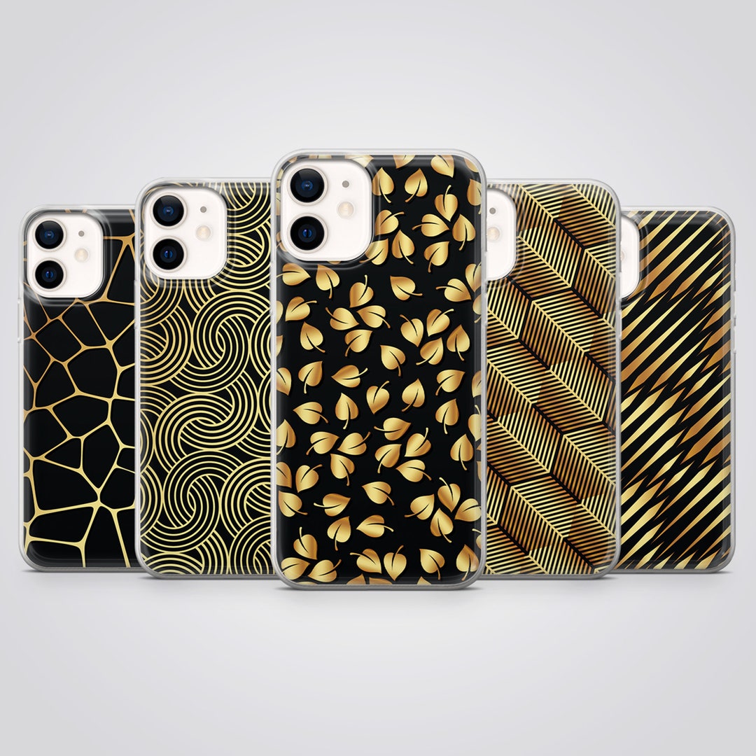 Golden Line Phone Case Striped Black Cover Fit for iPhone 16 Pro Max ...